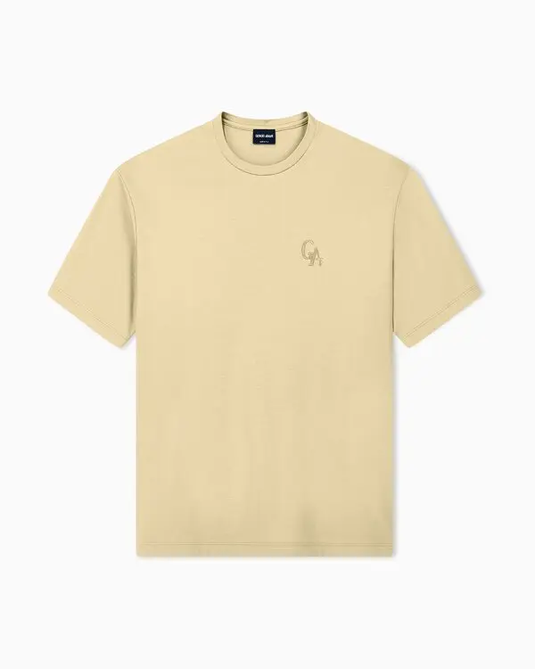 Giorgio Armani T-shirt Regular Fit Organic Cotton Interlock Jersey - Beige