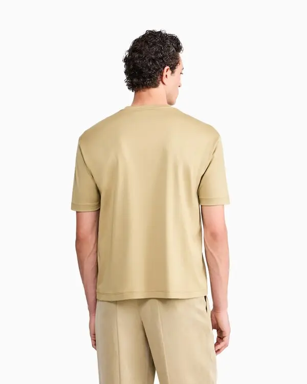 Giorgio Armani T-shirt Regular Fit Organic Cotton Interlock Jersey - Beige