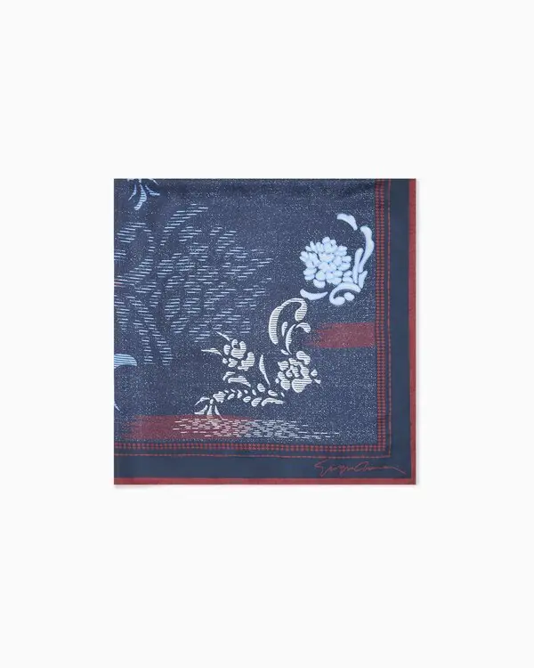 Giorgio Armani Silk Scarf - Blue