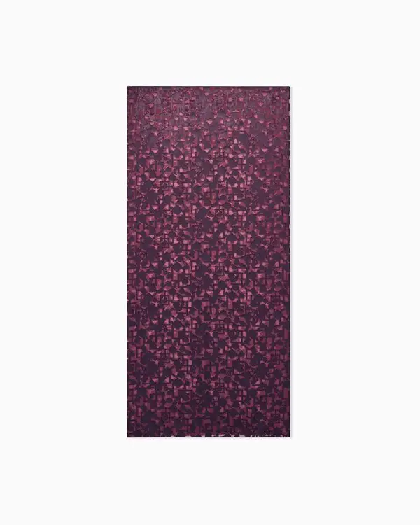 Giorgio Armani Jacquard Viscose And Silk Stole - Burgundy
