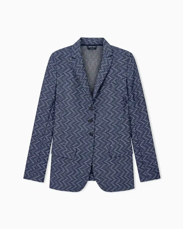 Giorgio Armani Single-breasted Chevron Cashmere And Silk Blazer