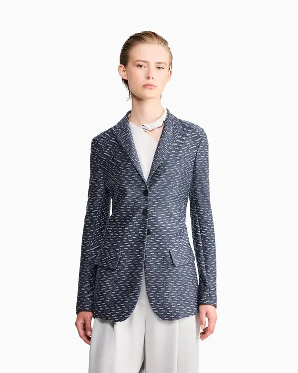 Giorgio Armani Single-breasted Chevron Cashmere And Silk Blazer