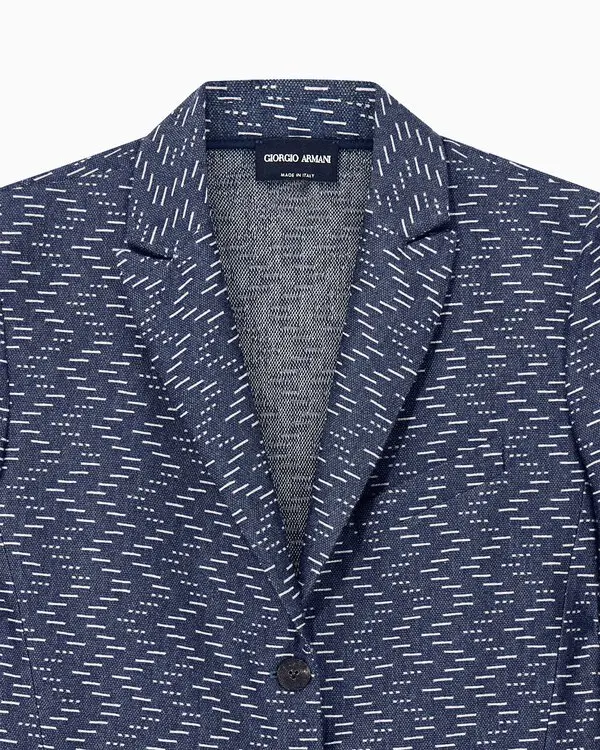 Giorgio Armani Single-breasted Chevron Cashmere And Silk Blazer