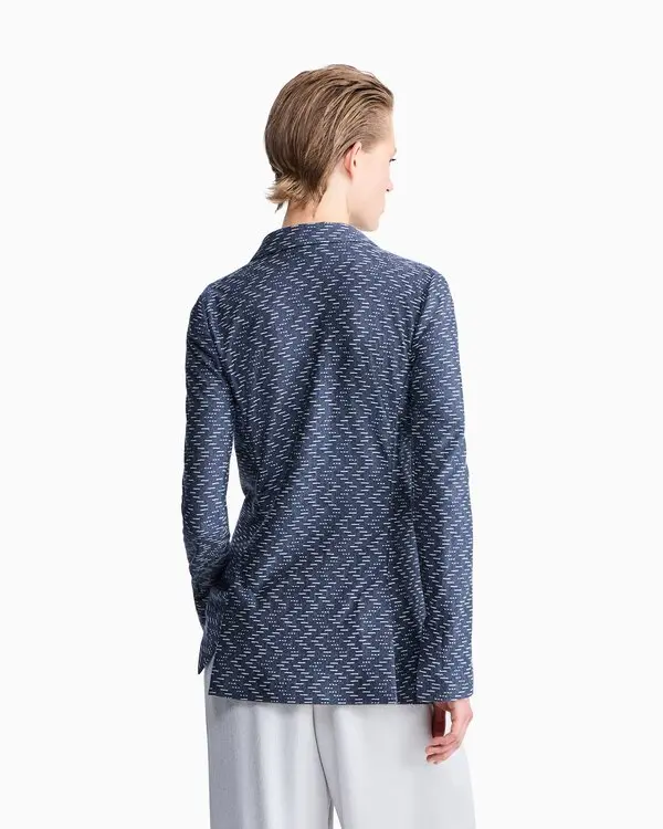 Giorgio Armani Single-breasted Chevron Cashmere And Silk Blazer