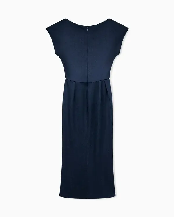 Giorgio Armani Hammered Satin Draped Midi Dress