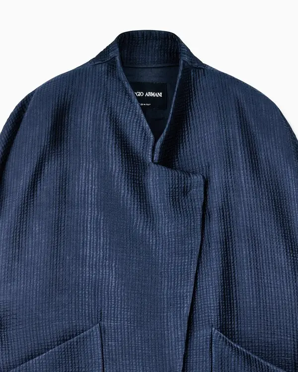 Giorgio Armani Textured Viscose And Wool Blouson With Patch Pockets