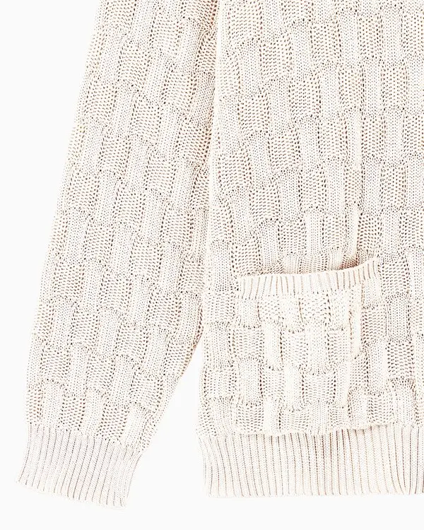 Giorgio Armani Oversized Silk Sweater With Ribbed Stitch And Pockets