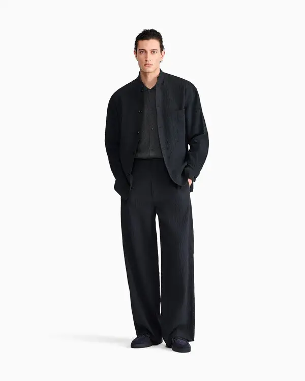 Giorgio Armani Oversized Seersucker Trousers