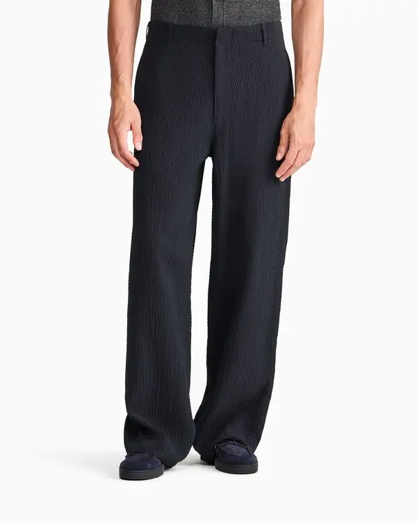 Giorgio Armani Oversized Seersucker Trousers