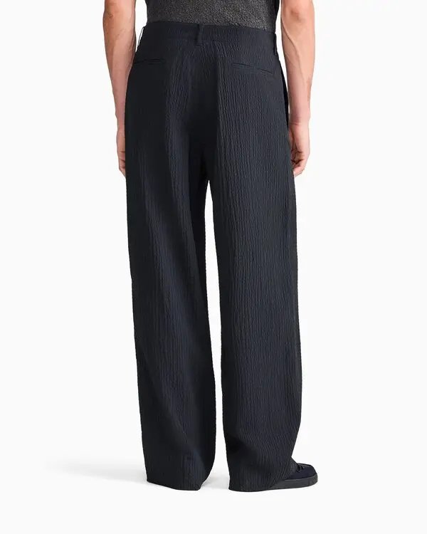 Giorgio Armani Oversized Seersucker Trousers