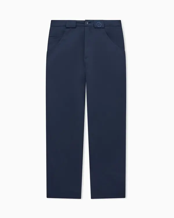 Giorgio Armani Regular Fit Stretch Cotton Gabardine Trousers - Blue