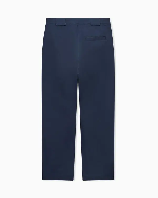Giorgio Armani Regular Fit Stretch Cotton Gabardine Trousers - Blue