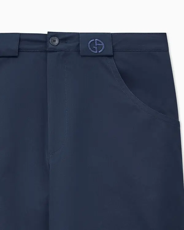 Giorgio Armani Regular Fit Stretch Cotton Gabardine Trousers - Blue