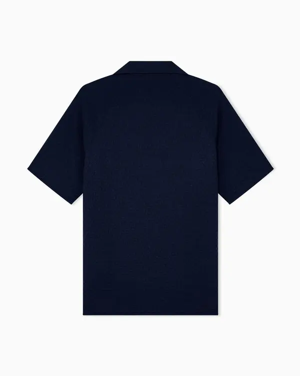 Giorgio Armani Knit Polo Regular Fit Virgin Wool With Micro Rhombus Relief