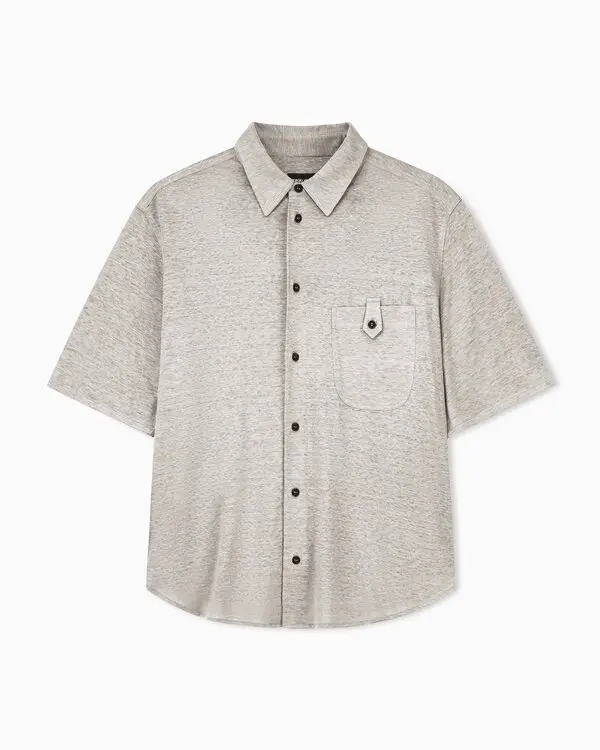 Giorgio Armani Shirt Oversized In Pure Linen Single Jersey