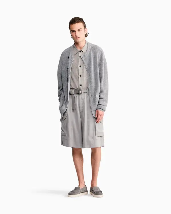 Giorgio Armani Shirt Oversized In Pure Linen Single Jersey