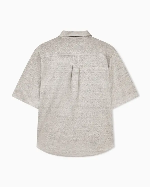 Giorgio Armani Shirt Oversized In Pure Linen Single Jersey