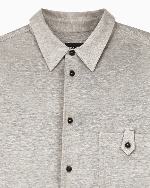 Giorgio Armani Shirt Oversized In Pure Linen Single Jersey