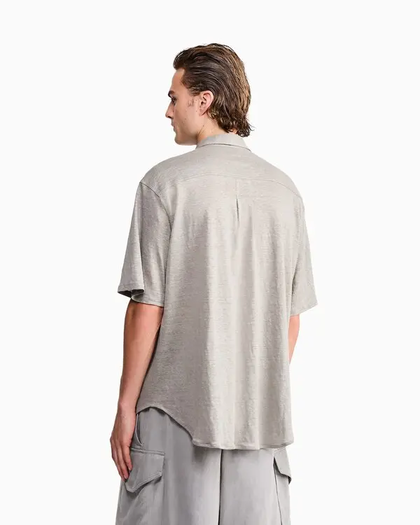 Giorgio Armani Shirt Oversized In Pure Linen Single Jersey