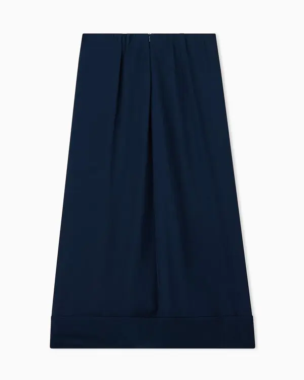 Giorgio Armani Midi Skirt In Triple Silk Georgette With Front Slit - Blue