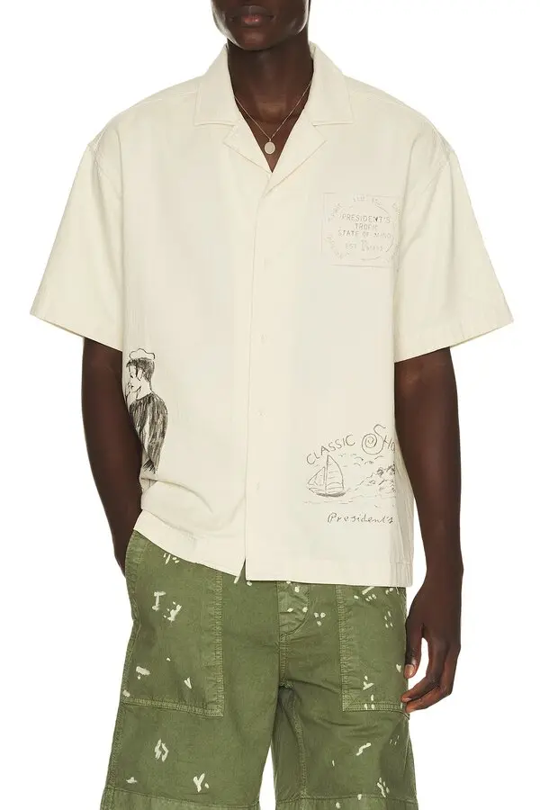 President's Hand Painted Reef Shirt In Cream