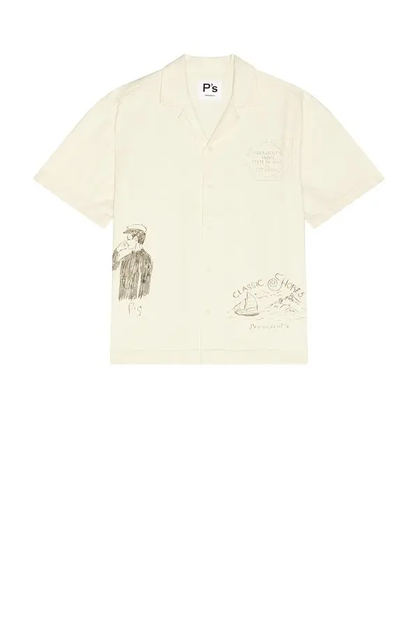 President's Hand Painted Reef Shirt In Cream