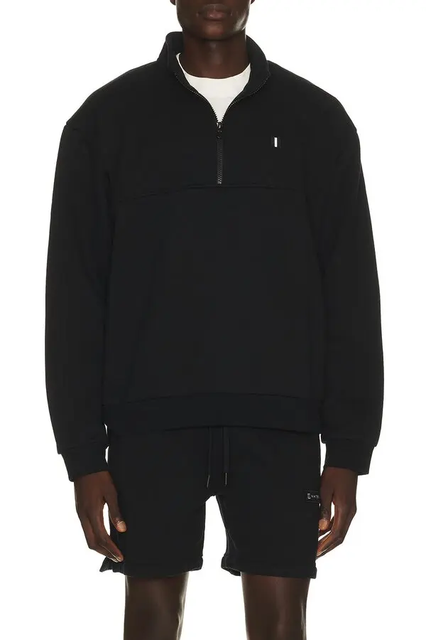 WHITESPACE Quarter Zip Sweatshirt - Black