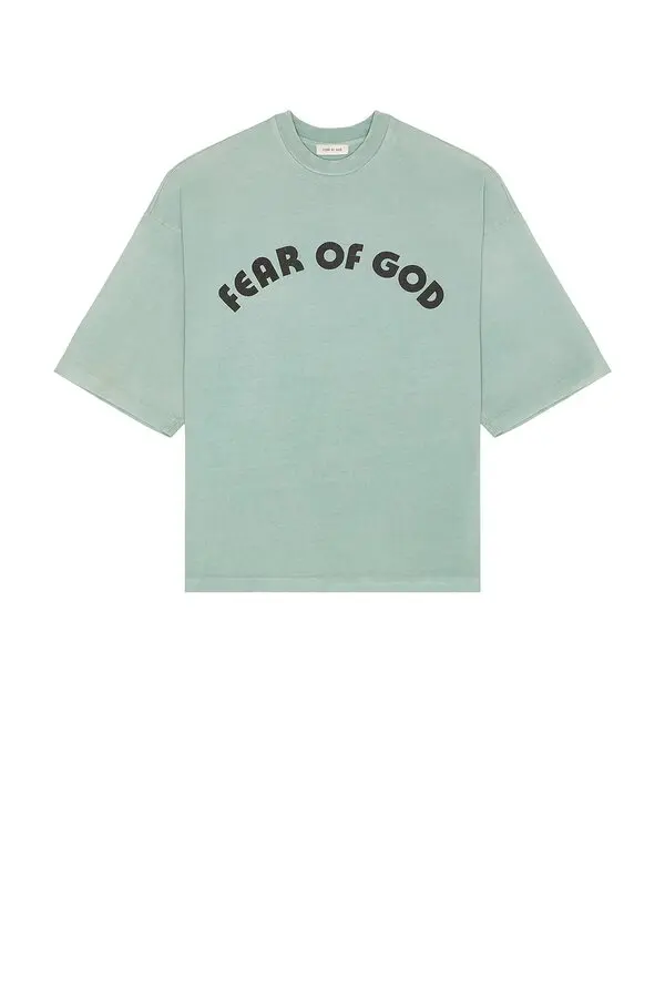 Fear Of God Heavyweight Jersey 26 Tee In Teal - Sky