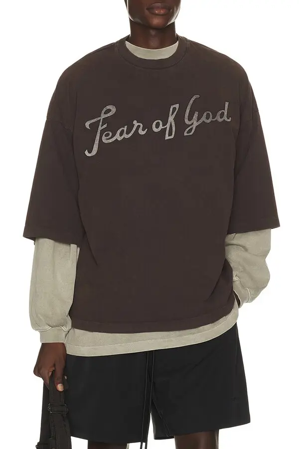 Fear Of God Heavyweight Jersey 43 Tee In Chocolate