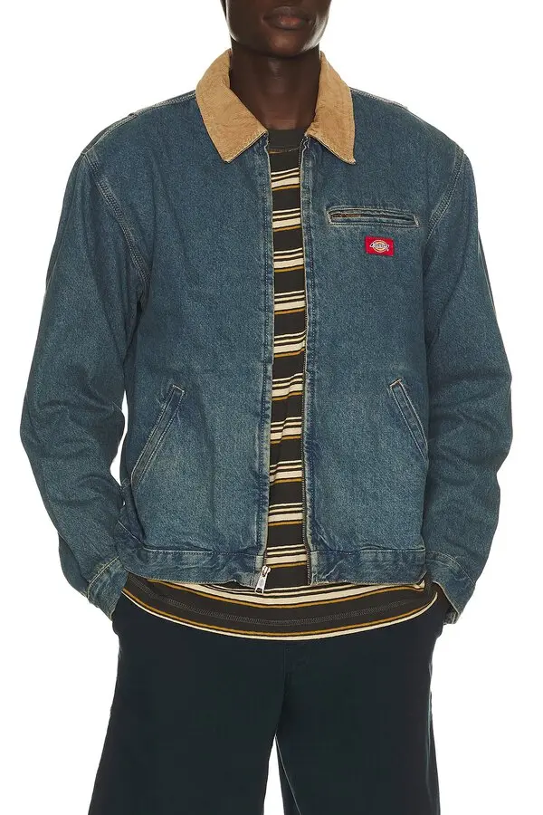 Dickies Denim Chore Jacket With Corduroy Collar