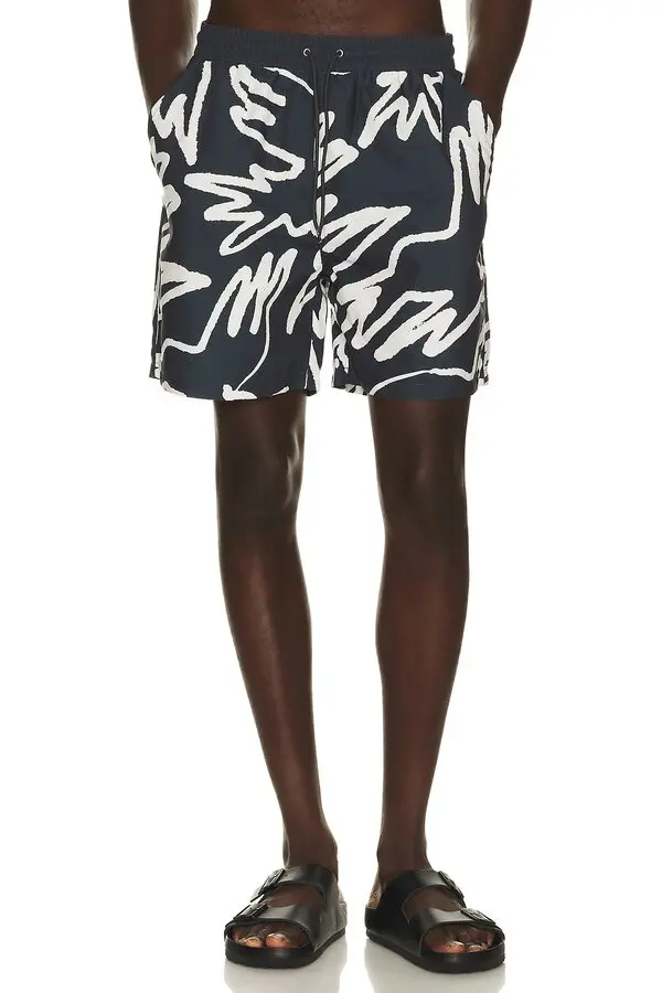PARRA Birds Fly Free Swim Shorts - Black