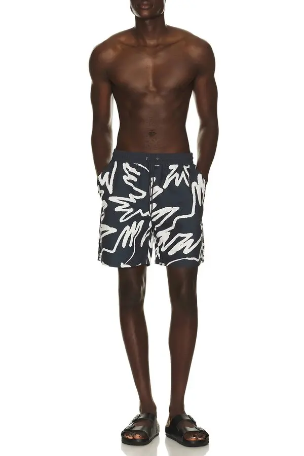 PARRA Birds Fly Free Swim Shorts - Black