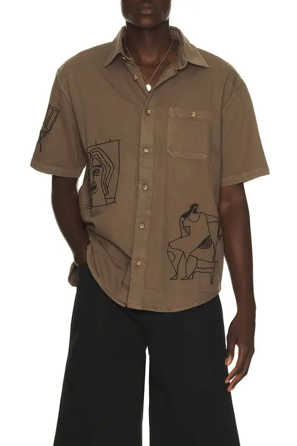 PARRA Crooked Face Short Sleeve Shirt