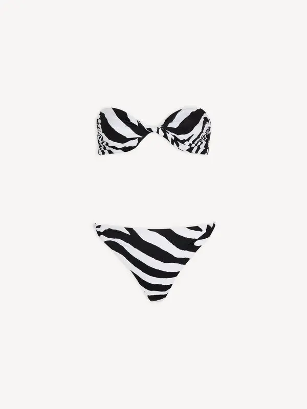 Balmain Zebra Print Two-piece Swimsuit