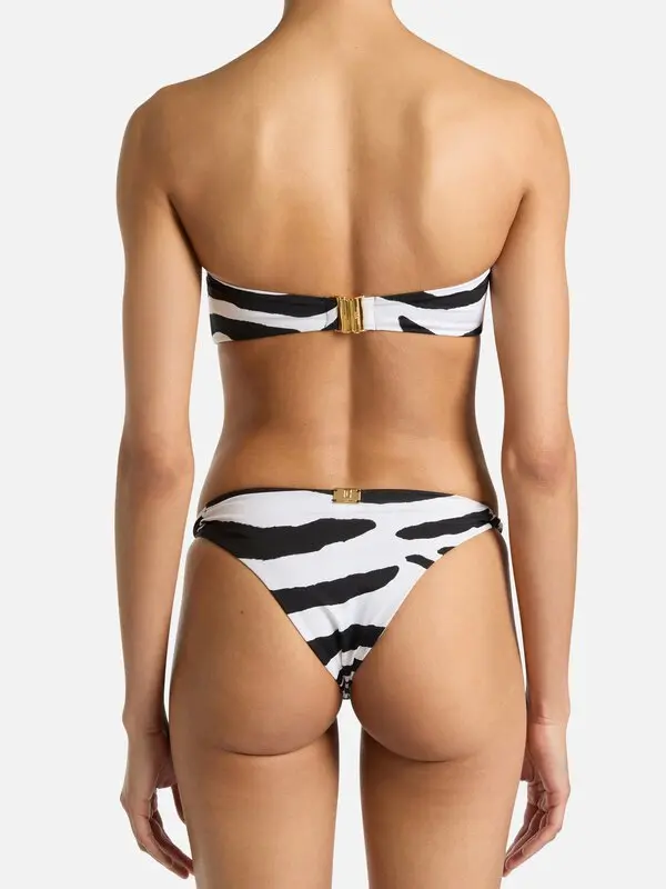 Balmain Zebra Print Two-piece Swimsuit