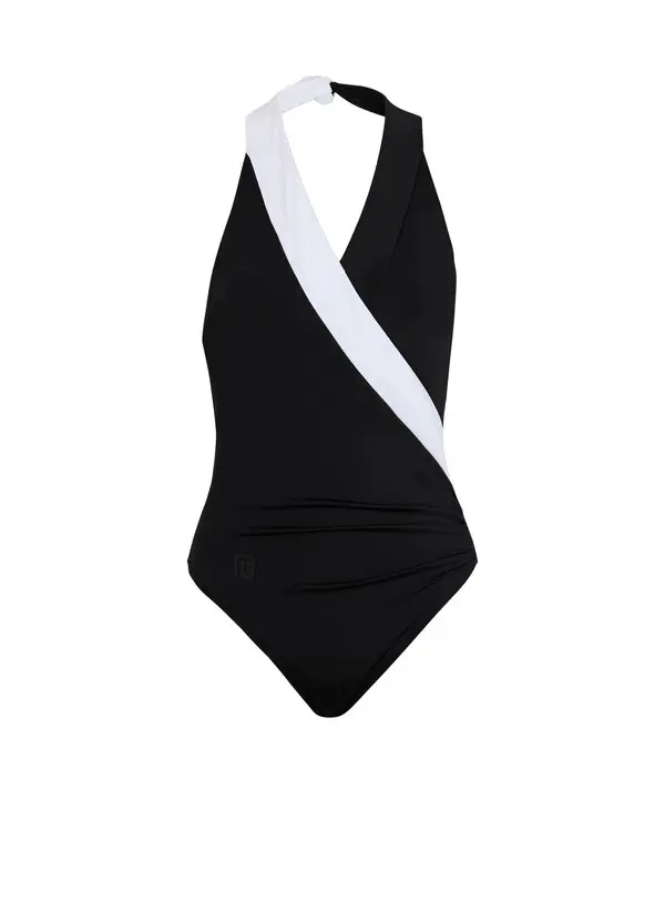 Balmain Two-tone One-piece Swimsuit - Black