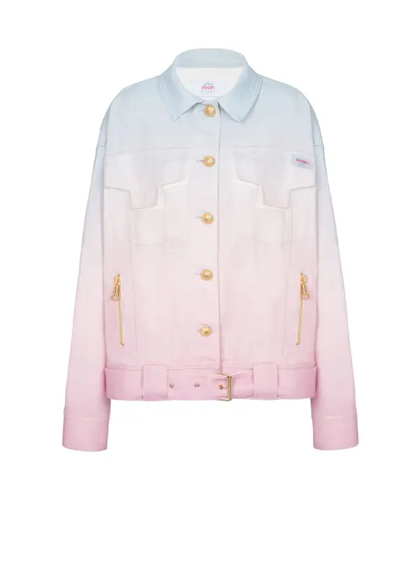 Balmain X Evian Gradient Denim Oversized Jacket