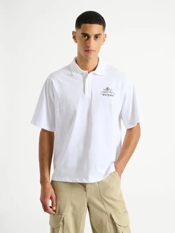Balmain Printed Vine Polo