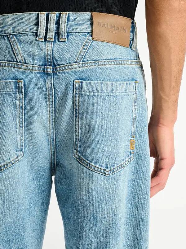 Balmain Faded Denim Loose-fit Jeans