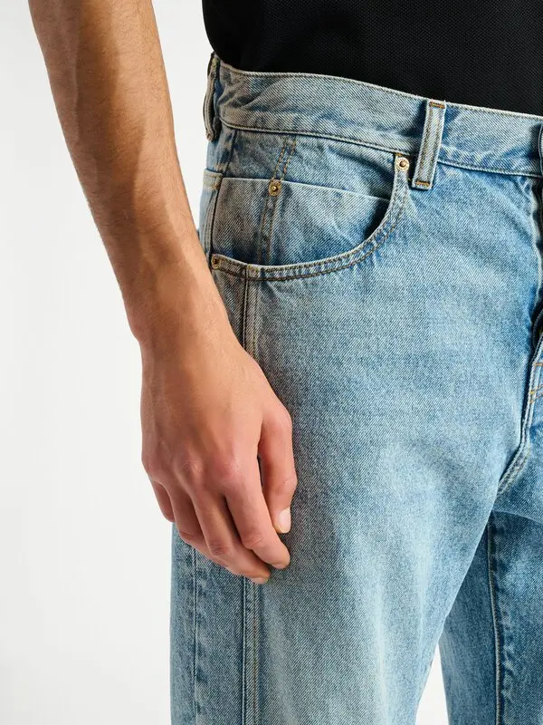 Balmain Faded Denim Loose-fit Jeans