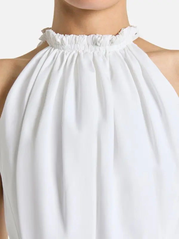 Balmain Flared Cotton Poplin Dress