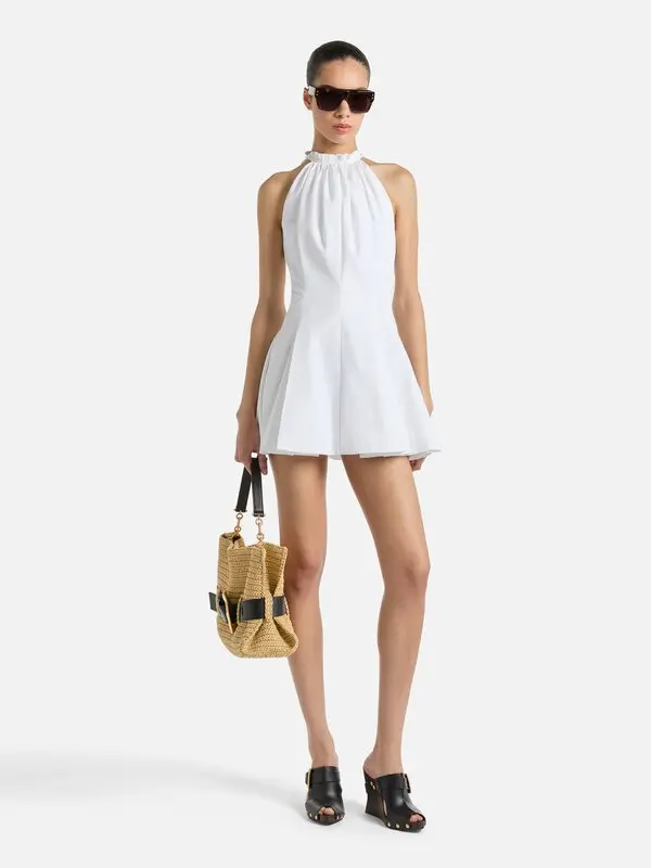 Balmain Flared Cotton Poplin Dress