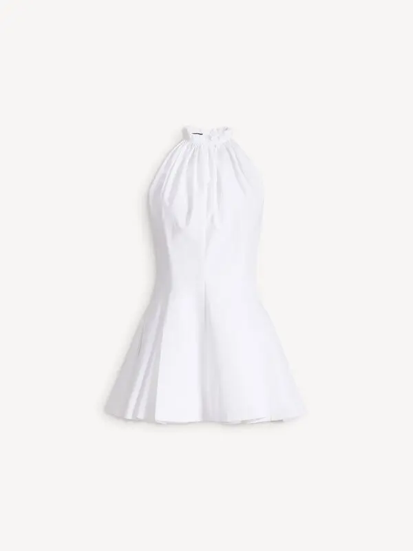 Balmain Flared Cotton Poplin Dress