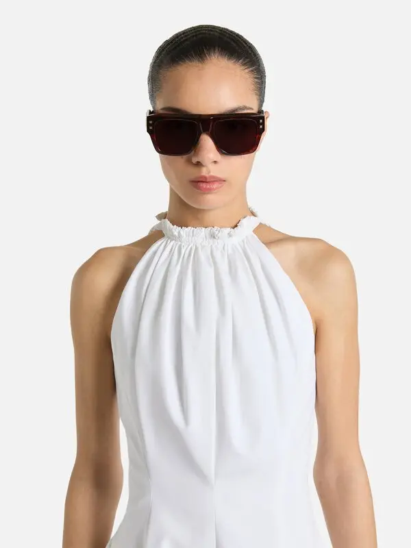 Balmain Flared Cotton Poplin Dress