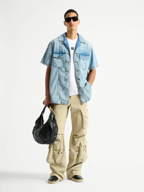 Balmain Washed Cotton Cargo Pants - Beige