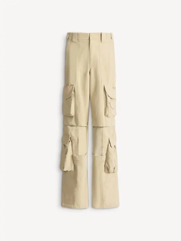 Balmain Washed Cotton Cargo Pants - Beige
