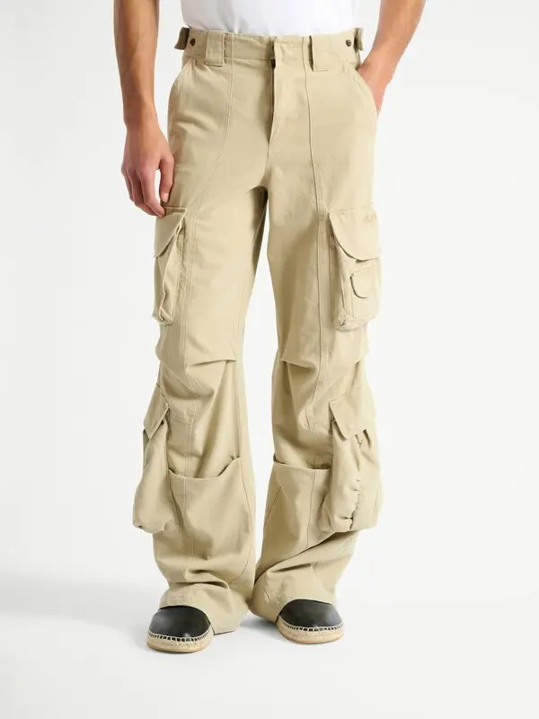 Balmain Washed Cotton Cargo Pants - Beige