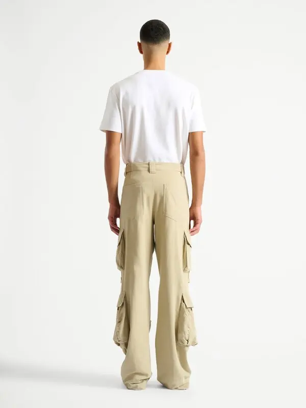 Balmain Washed Cotton Cargo Pants - Beige