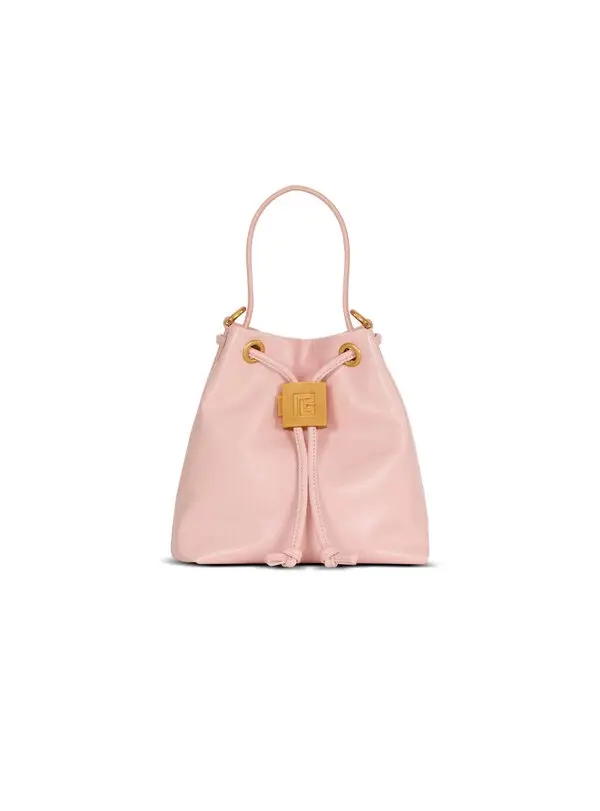 Balmain Pulse Bucket Bag In Smooth Leather - Pink