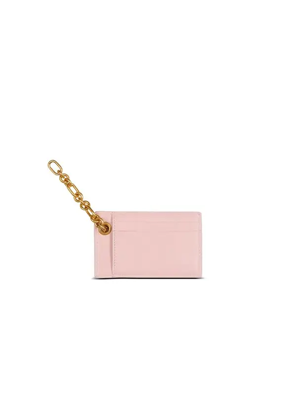 Balmain Pulse Card Holder In Smooth Leather - Pink
